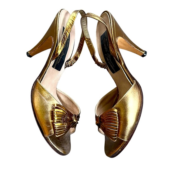 Sesto Meucci | Shoes | Vintage Italian Sesto Meucci Metallic Gold ...